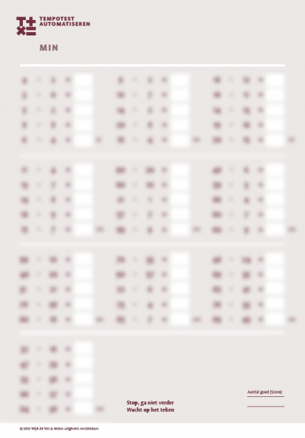 TempoTest Automatiseren | Rekenbladen en credits om te normeren | De ...